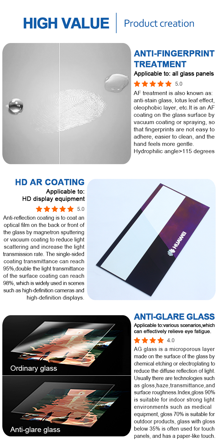 Customized anti-glare glass for medical equipment, AR coated anti ...